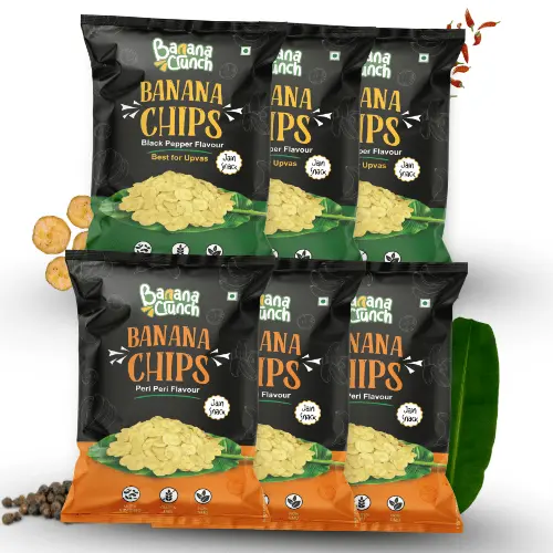 Banana Crunch Family Pack (Peri-Peri + Black Pepper 100g x 6) | Banana ...